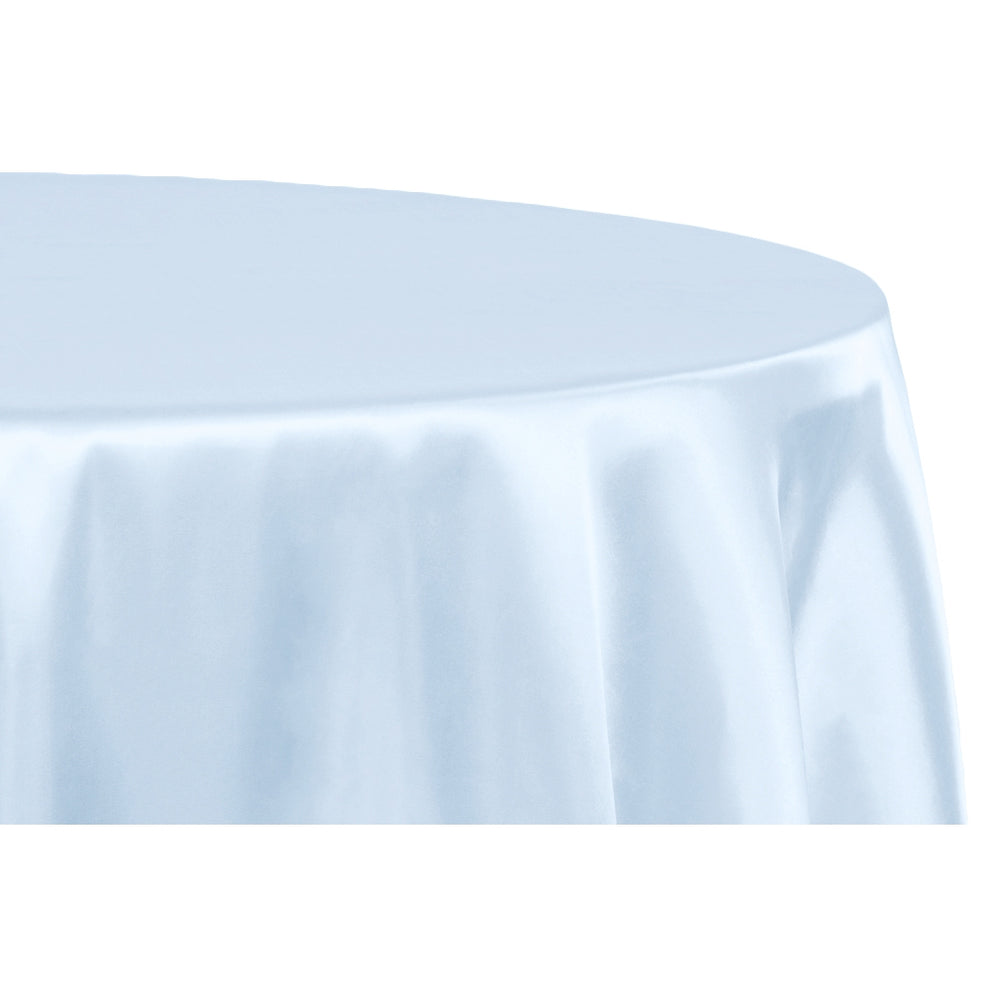 Satin 120" Round Tablecloth - Baby Blue - CV Linens™