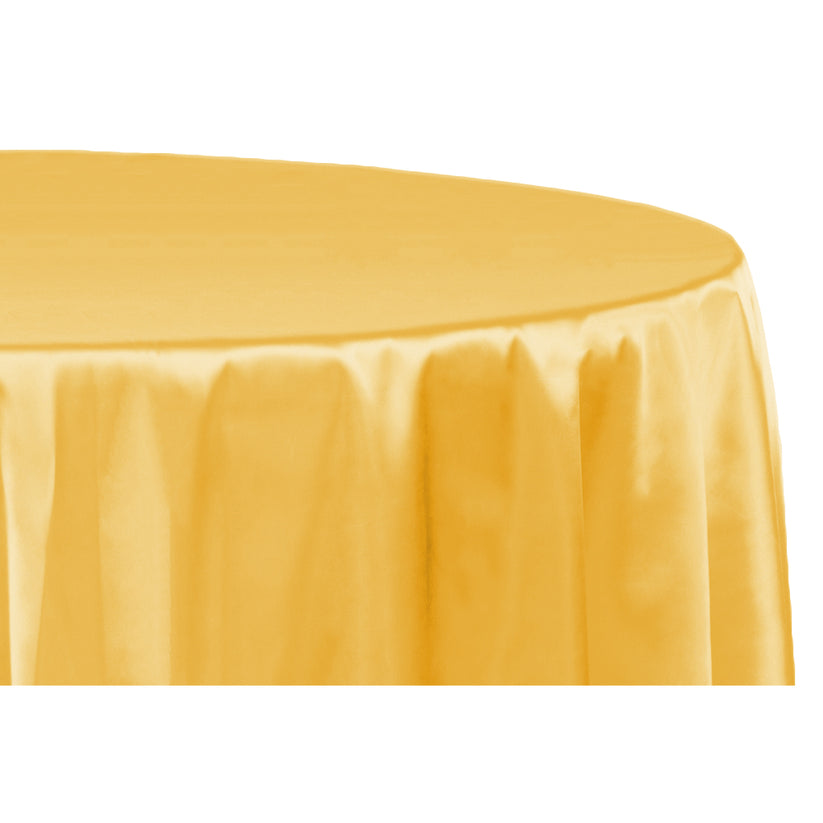 Satin 120" Round Tablecloth - Canary Yellow (Bright Yellow) - CV Linens™
