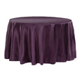 Satin 120" Round Tablecloth - Eggplant/Plum - CV Linens™
