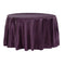 Satin 132 inch Round Tablecloth Eggplant/Plumat CV Linens