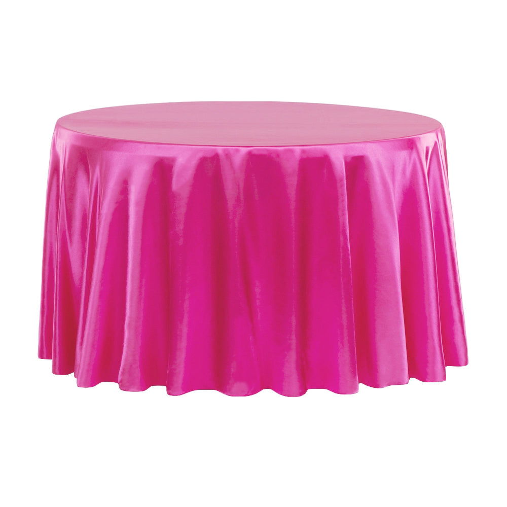 Satin 120" Round Tablecloth - Fuchsia - CV Linens™