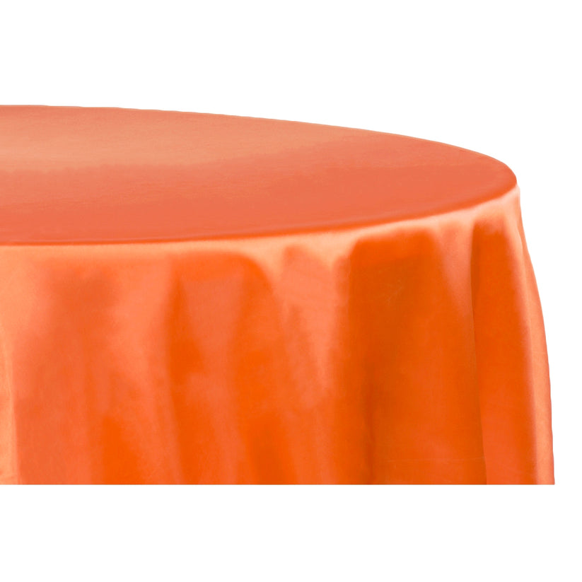 Satin 132" Round Tablecloth - Orange - CV Linens™