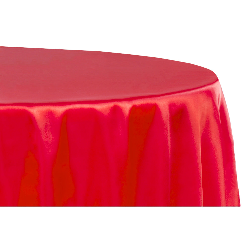 Satin 120" Round Tablecloth - Red - CV Linens™