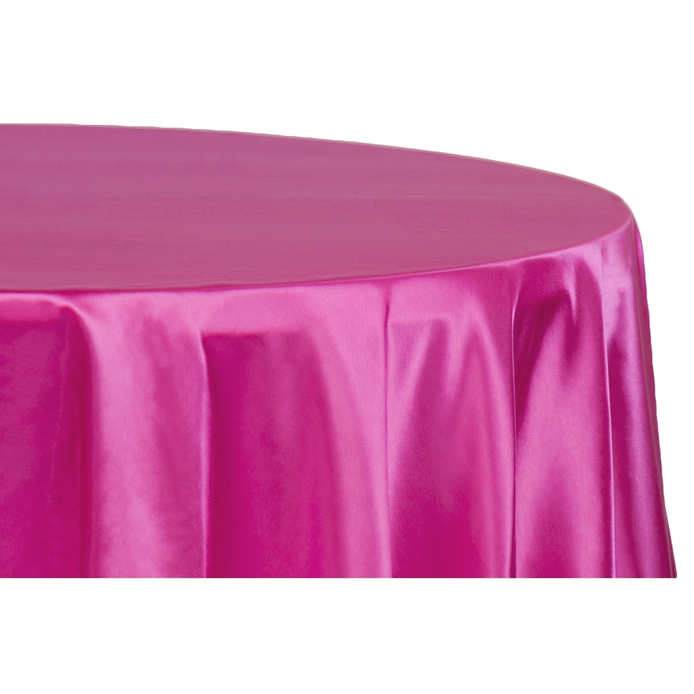 Satin 108" Round Tablecloth - Fuchsia– CV Linens