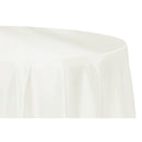 Satin 132 inch Round Tablecloth Ivory at CV Linens