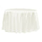 Satin 132 inch Round Tablecloth Ivory at CV Linens