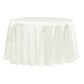 Satin 132 inch Round Tablecloth Ivory at CV Linens
