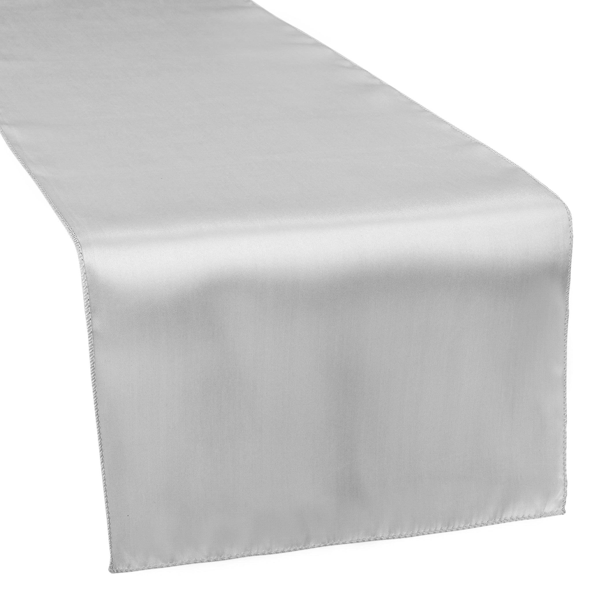 Satin Table Runner - Silver - CV Linens