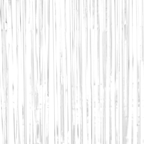 Silver Matte Foil Fringe Backdrop Curtain 6.5 ft - CV Linens™