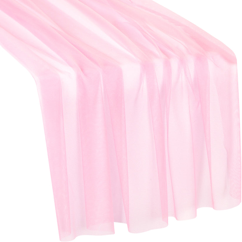 Soft Tulle Table Runner Extra Long 30" x 16ft - Pink - CV Linens™