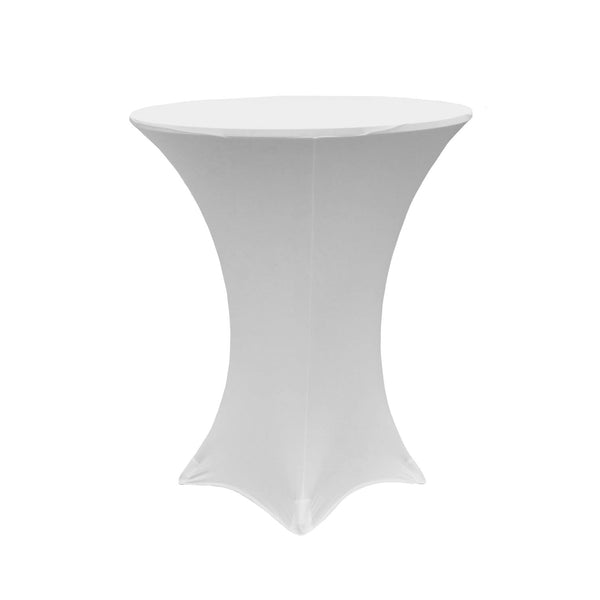 High 36 inch Round Cocktail Table Cover White at CV Linens