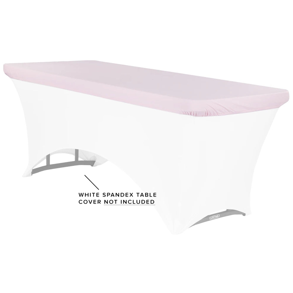 Spandex Table Topper/Cap 6 FT Rectangular - Pink - CV Linens™