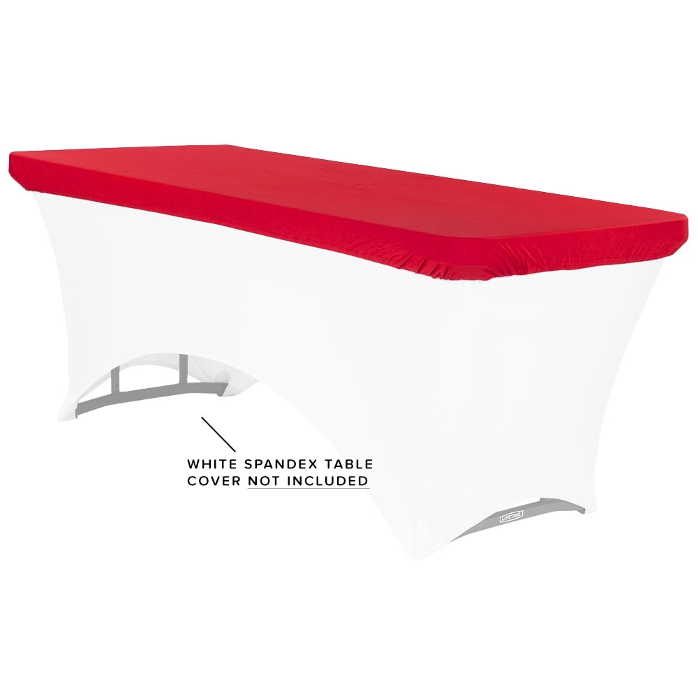Spandex Table Topper/Cap 6 FT Rectangular - Red - CV Linens™