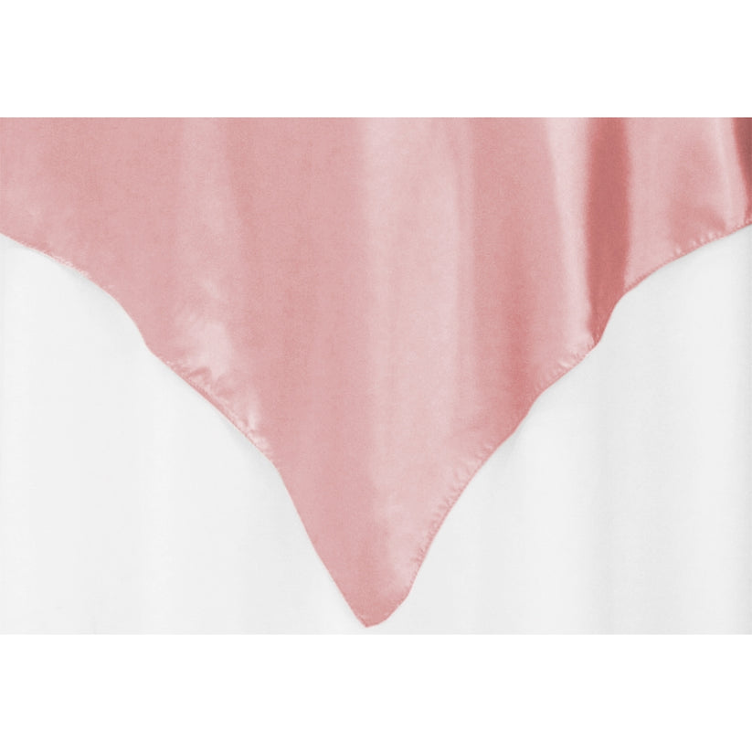 Square 54" Satin Table Overlay - Dusty Rose/Mauve - CV Linens™