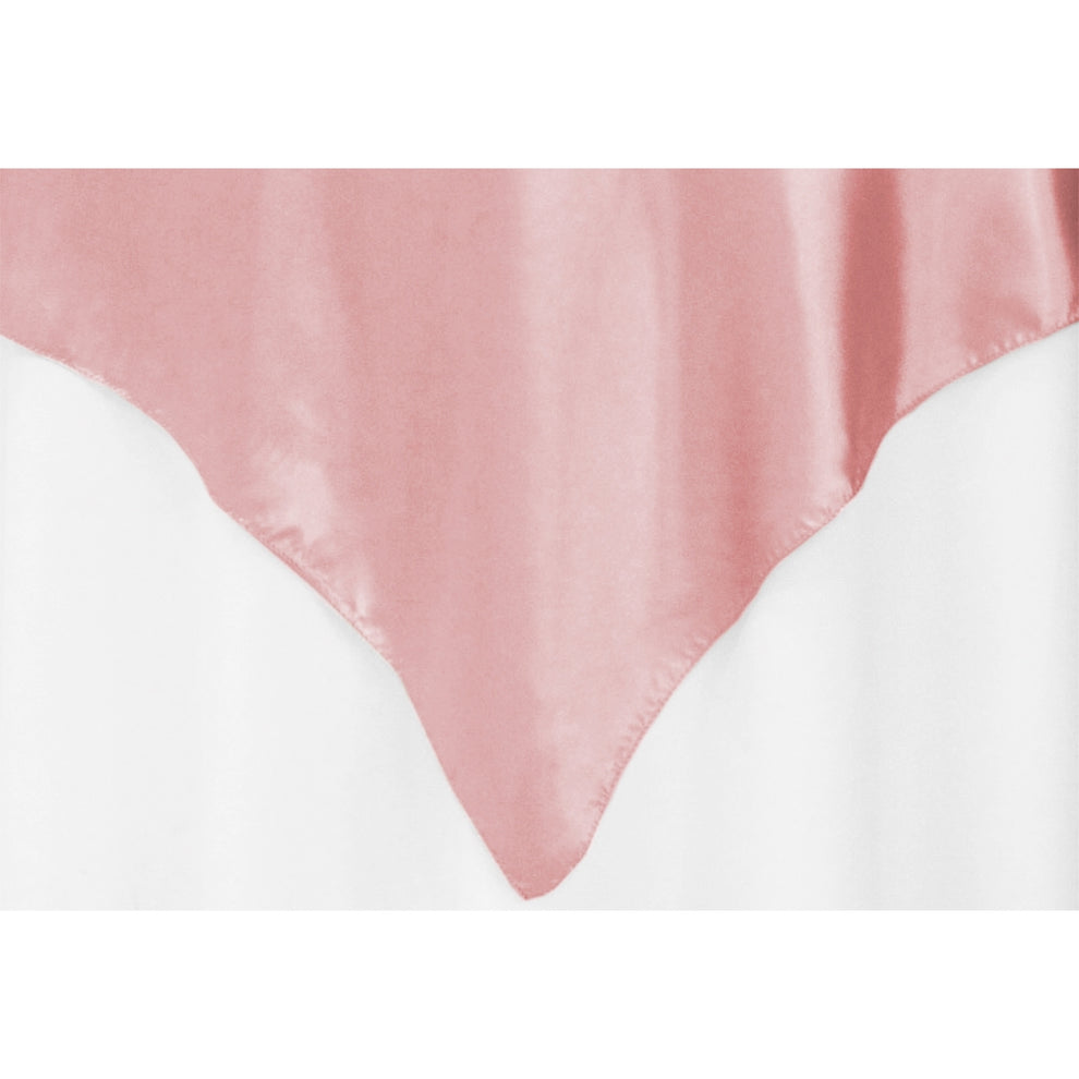 Square 54" Satin Table Overlay - Dusty Rose/Mauve - CV Linens™