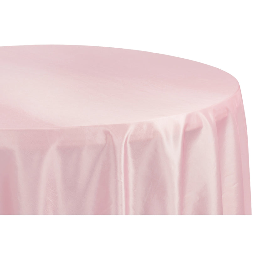 Taffeta Tablecloth 120" Round - Pink - CV Linens™