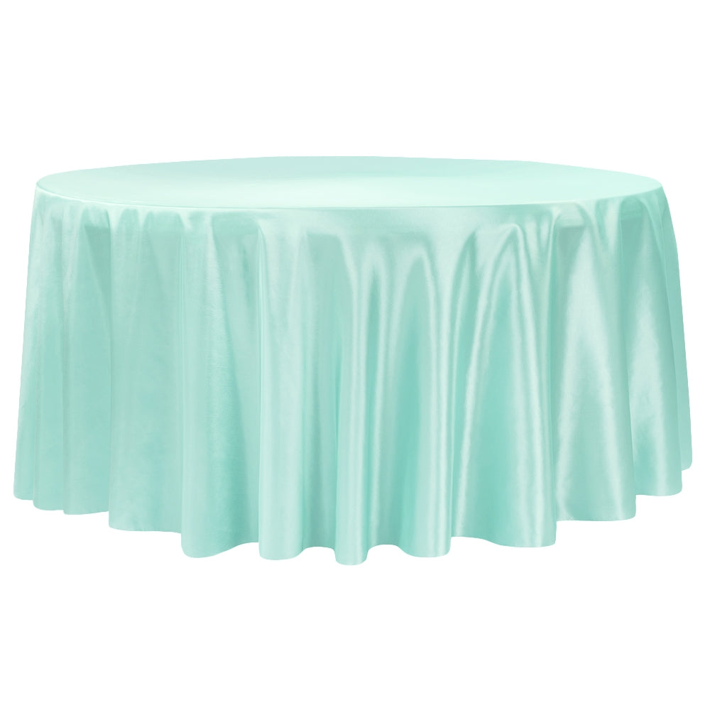 Taffeta Tablecloth 120" Round - Turquoise - CV Linens™
