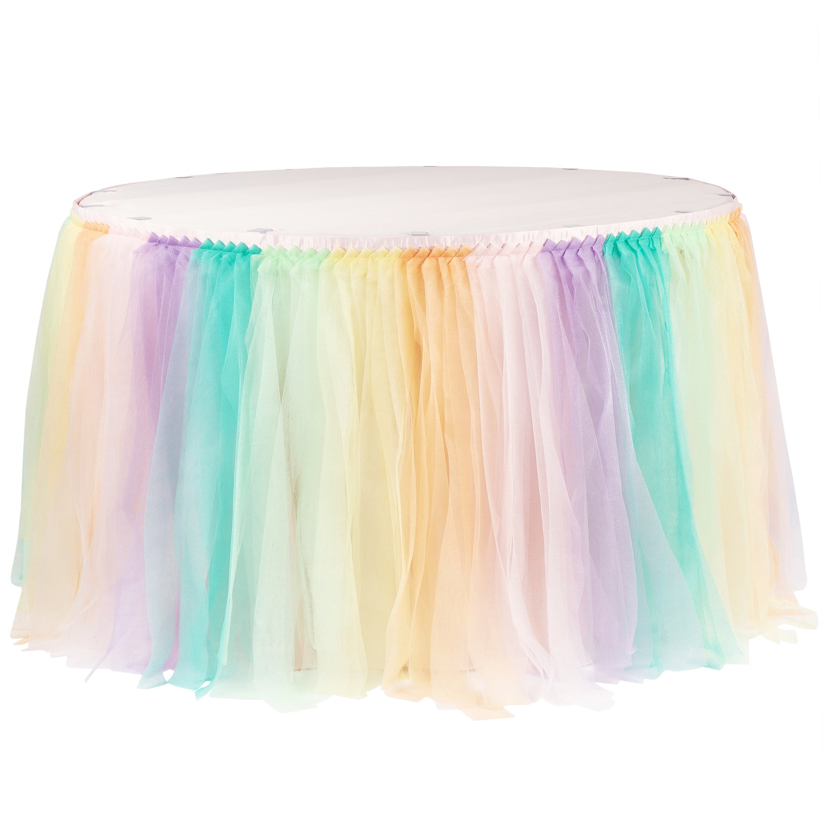 Tulle Tutu 17ft Table Skirt - Pastel Rainbow– CV Linens