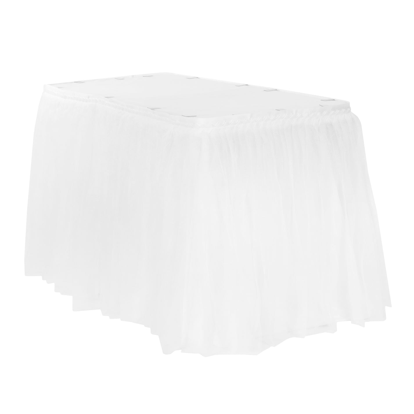 Tulle Tutu 21ft Table Skirt - White– CV Linens