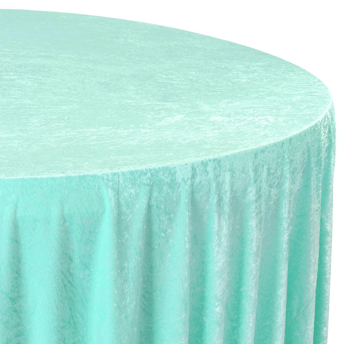 Velvet 120" Round Tablecloth - Light Turquoise - CV Linens™