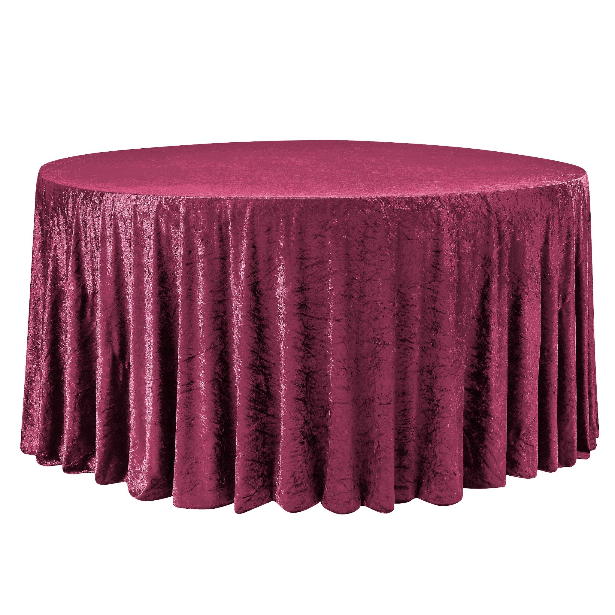 Velvet 132" Round Tablecloth - Burgundy - CV Linens™