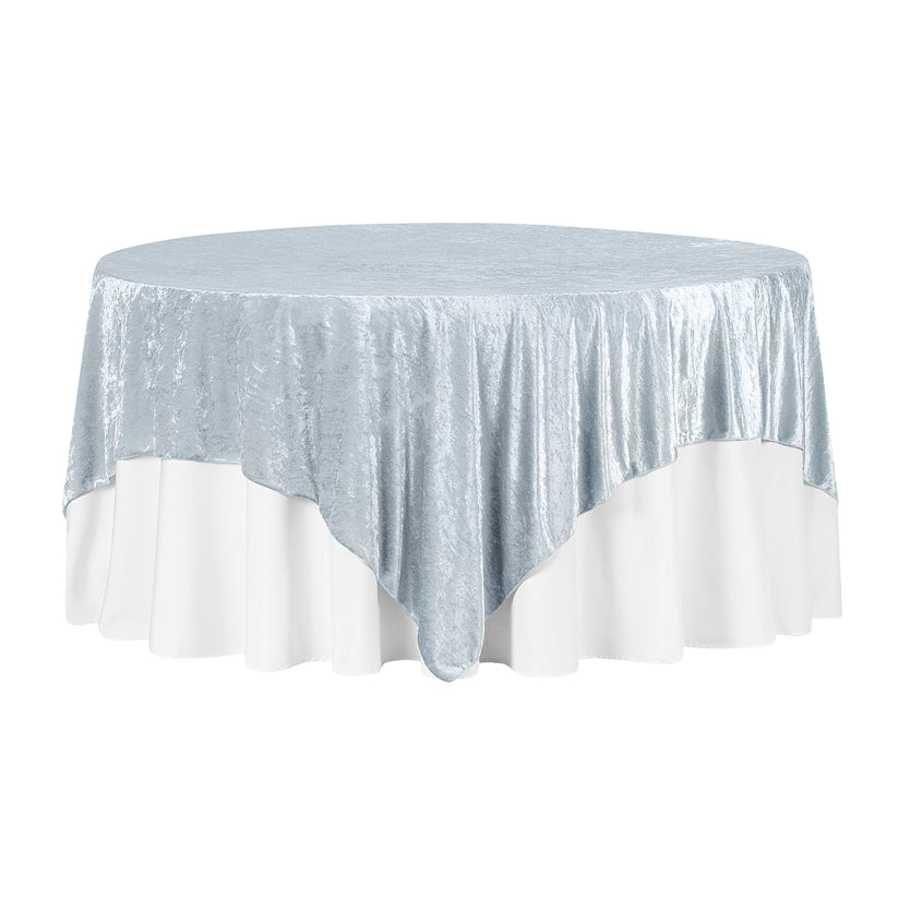 Velvet 85"x85" Square Tablecloth Table Overlay - Dusty Blue– CV Linens