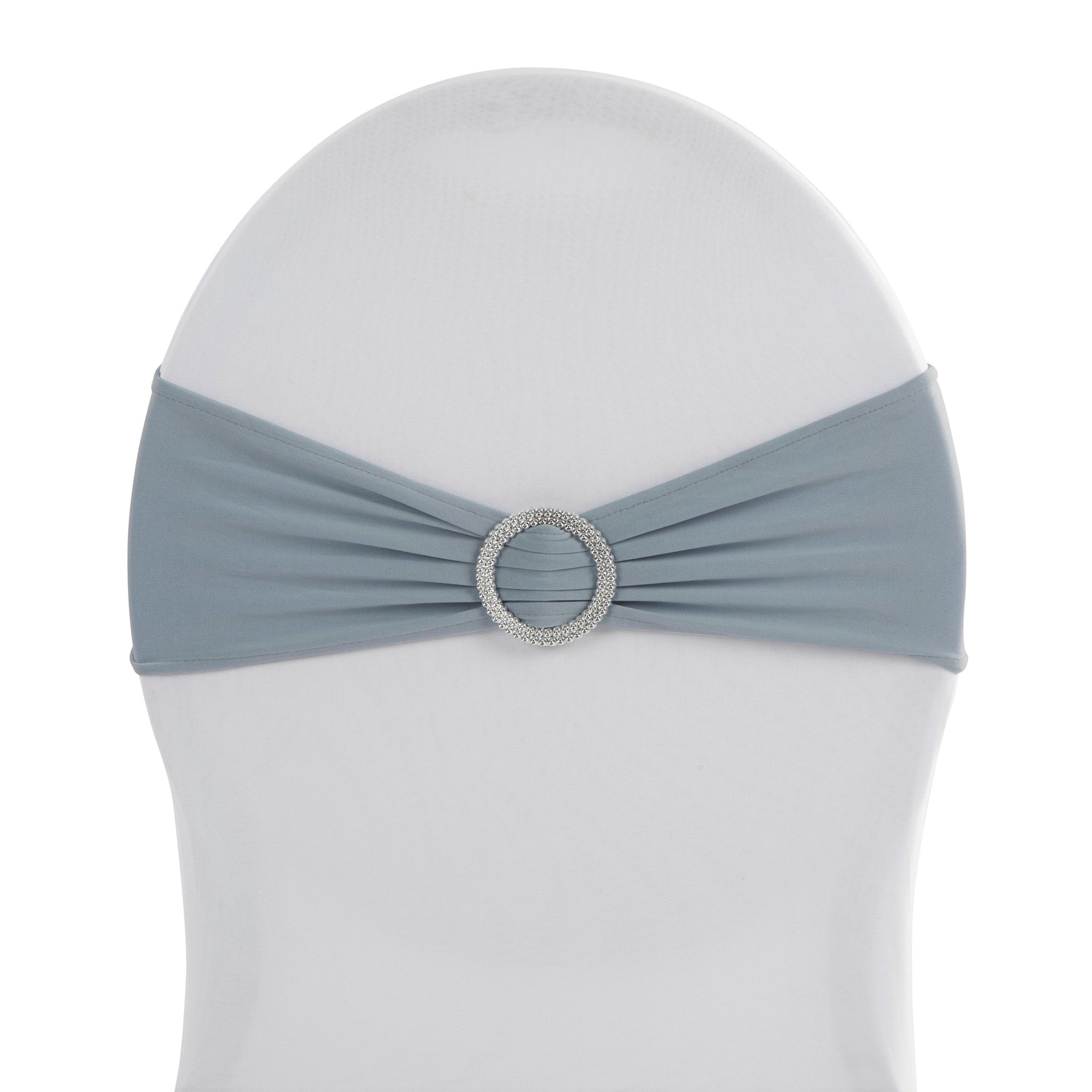Buckle Spandex Stretch Chair Band - Dusty Blue │ Event Chair Decor– CV ...