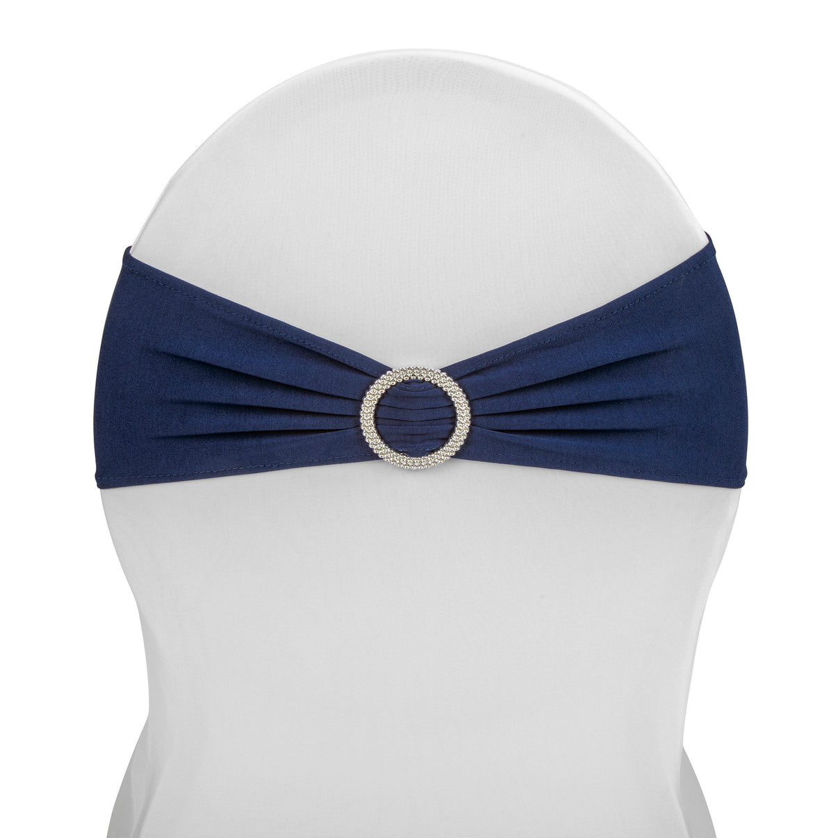 Buckle Spandex Stretch Chair Band - Navy Blue │ Event Chair Decor– CV ...