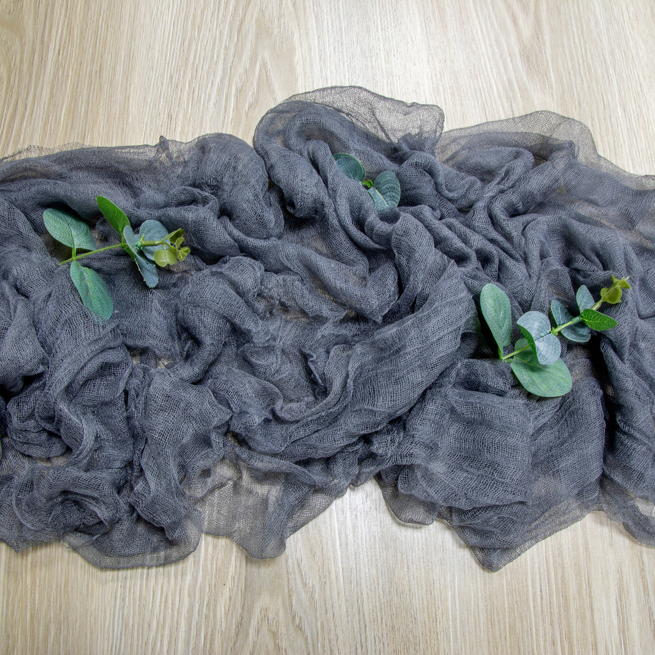 Cheesecloth Table Runner 25" x 16ft - Dark Gray/Pewter - CV Linens™