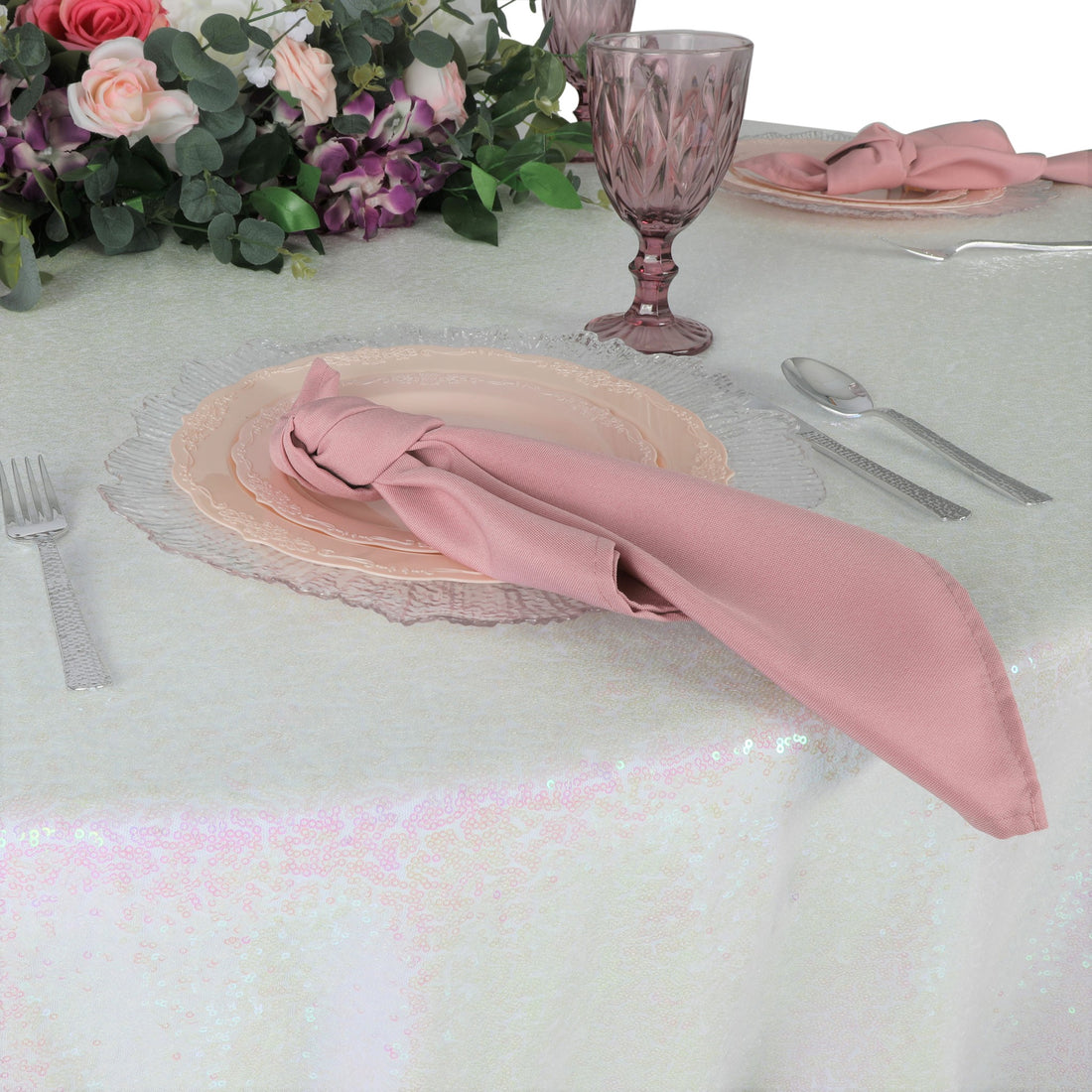 Glitz Sequin Mesh Net Table Overlay Topper 72"x72" Square - Iridescent ...