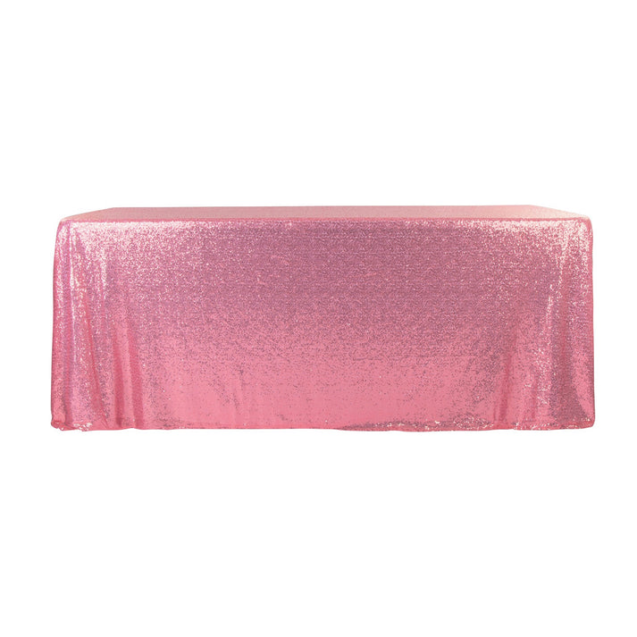 Glitz Sequin Mesh Net Tablecloth 90"x156" Rectangular - Pink - CV Linens™