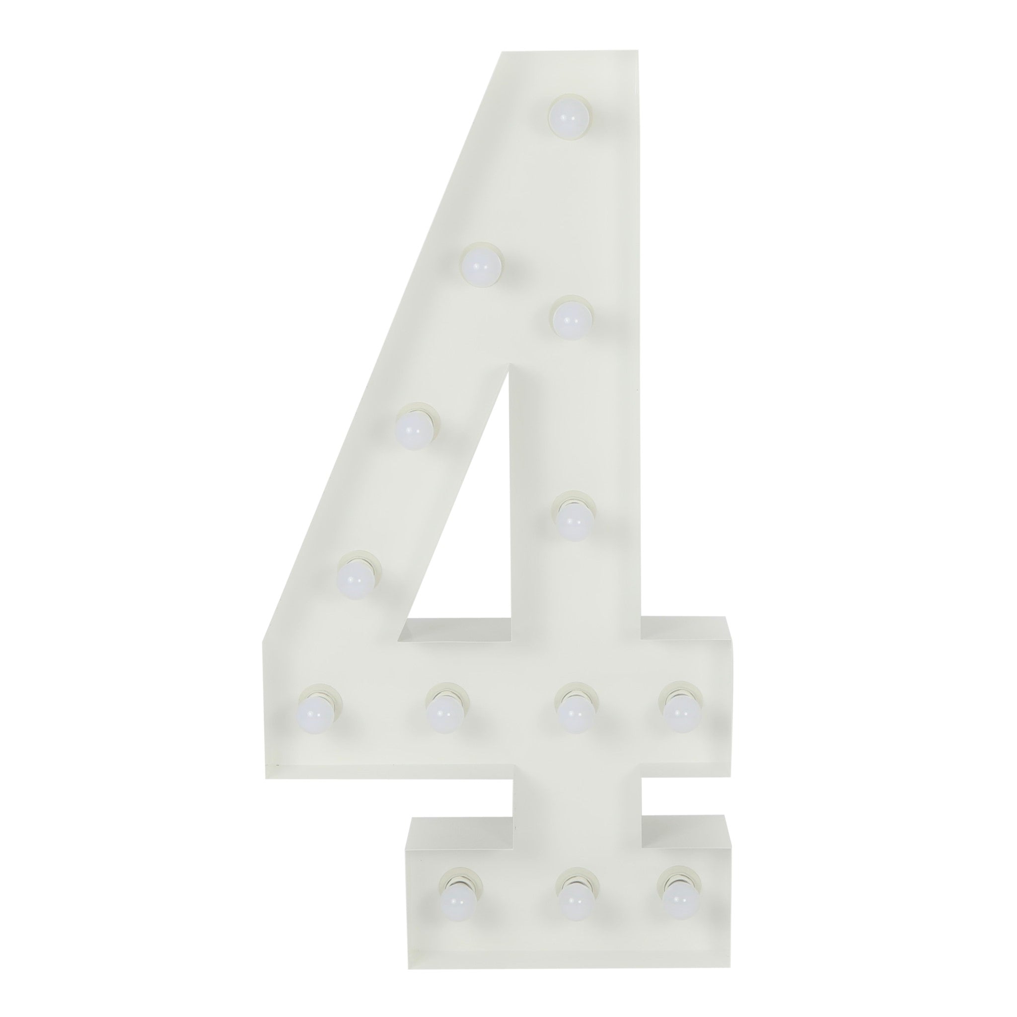 Large 4ft Tall LED Marquee Number - 4– CV Linens