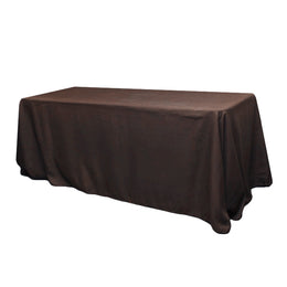 90"x132" Rectangular Oblong Premium Polyester Tablecloth - Chocolate ...