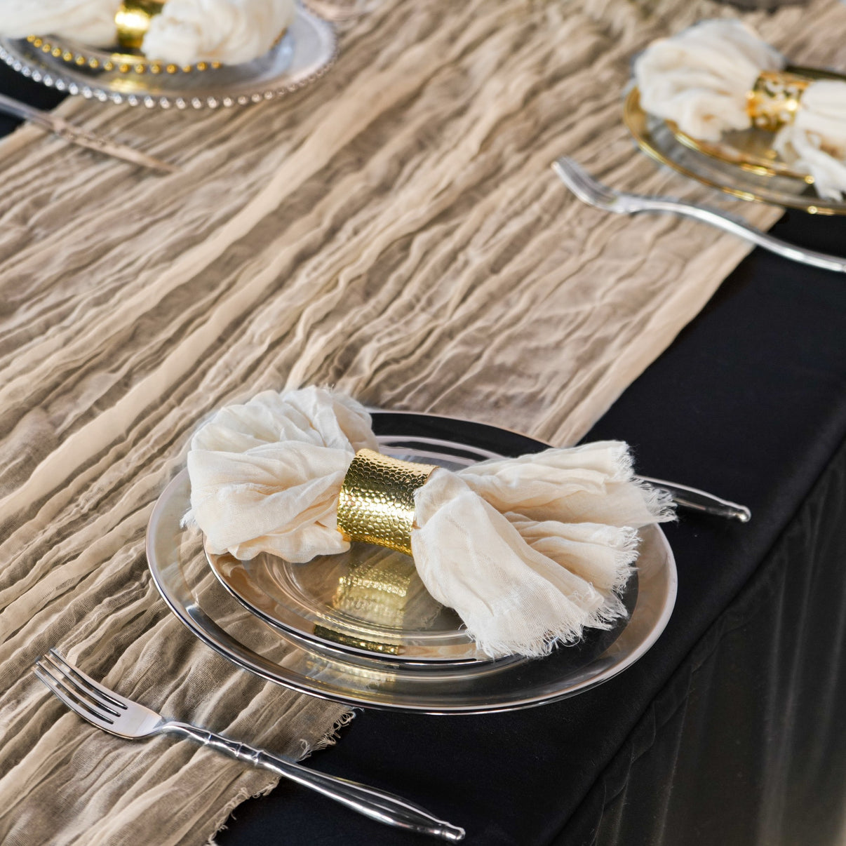 Premium Cheesecloth Table Runner 16FT x 25" - Champagne– CV Linens