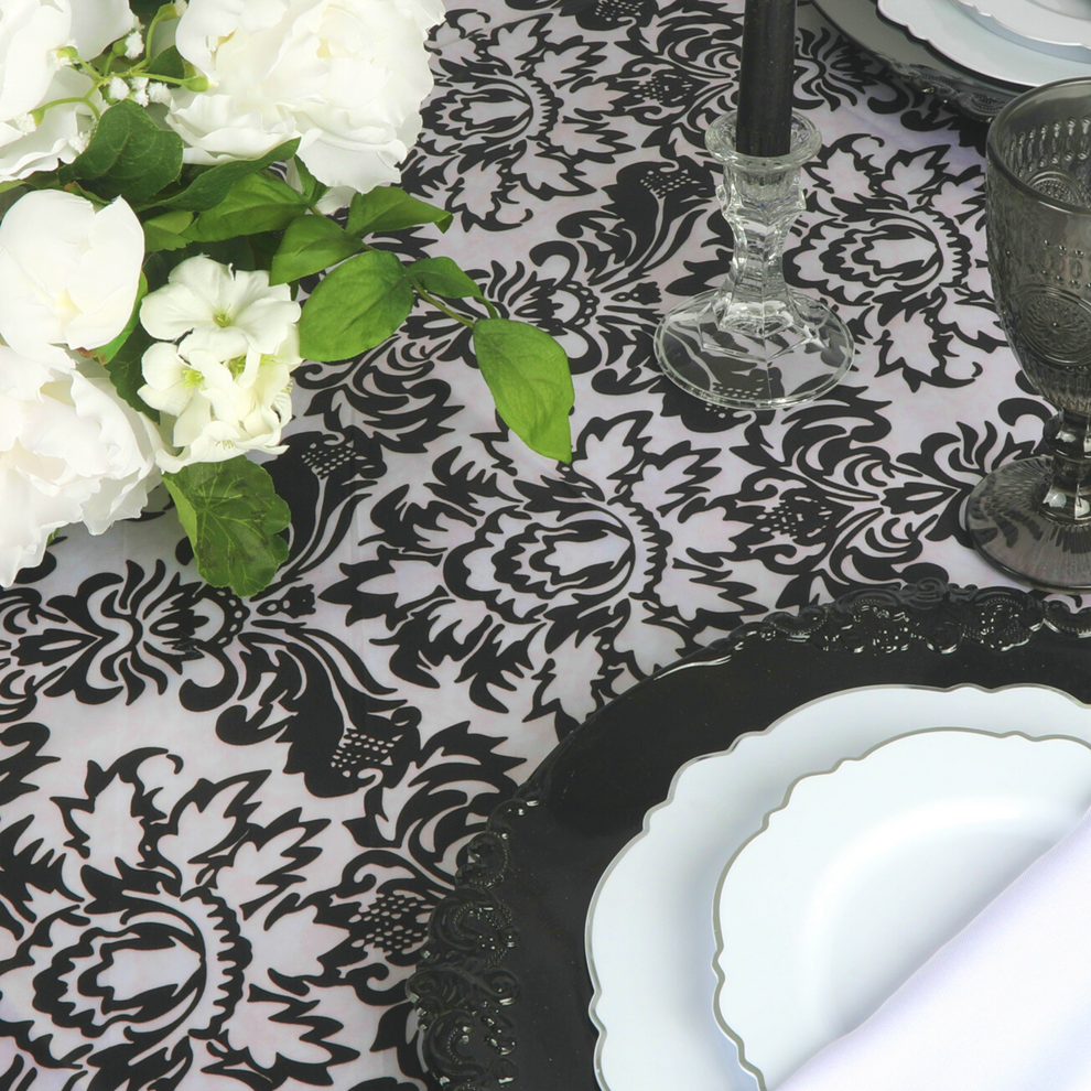 Satin 120" Round Tablecloth - Damask - CV Linens™