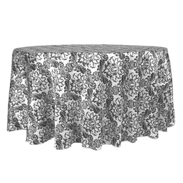Satin 120" Round Tablecloth - Damask - CV Linens™