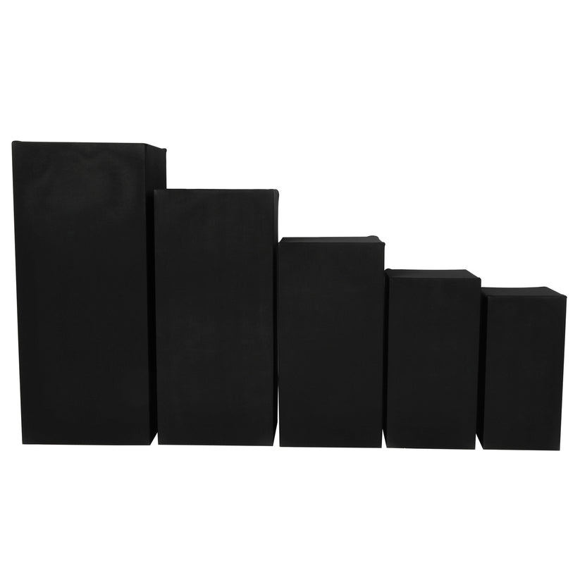Spandex Covers for Square Metal Pillar Pedestal Stands 5 pcs/set - Bla ...