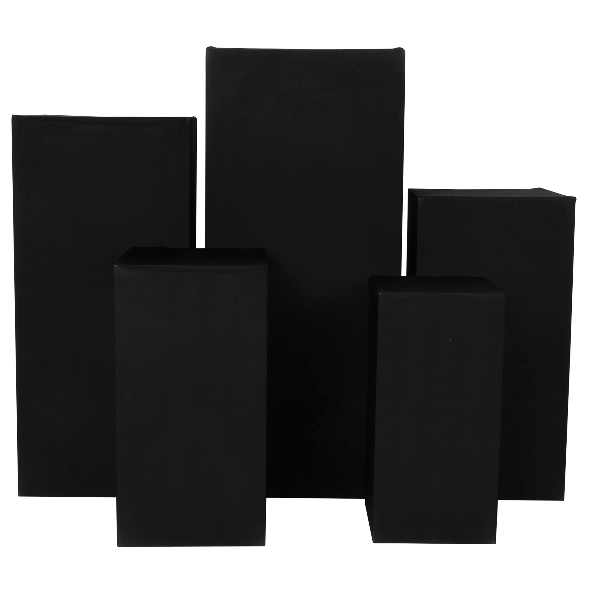 Spandex Covers for Square Metal Pillar Pedestal Stands 5 pcs/set - Bla ...