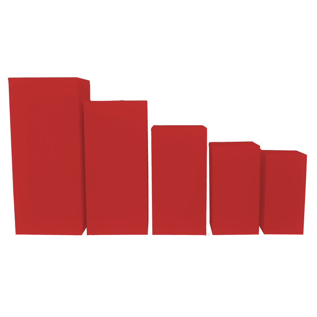 Spandex Covers for Square Metal Pillar Pedestal Stands 5 pcs/set – Red ...