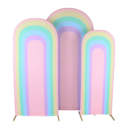 Spandex Covers for Trio Arch Frame Backdrop 3pc/set - Pastel Rainbow ...