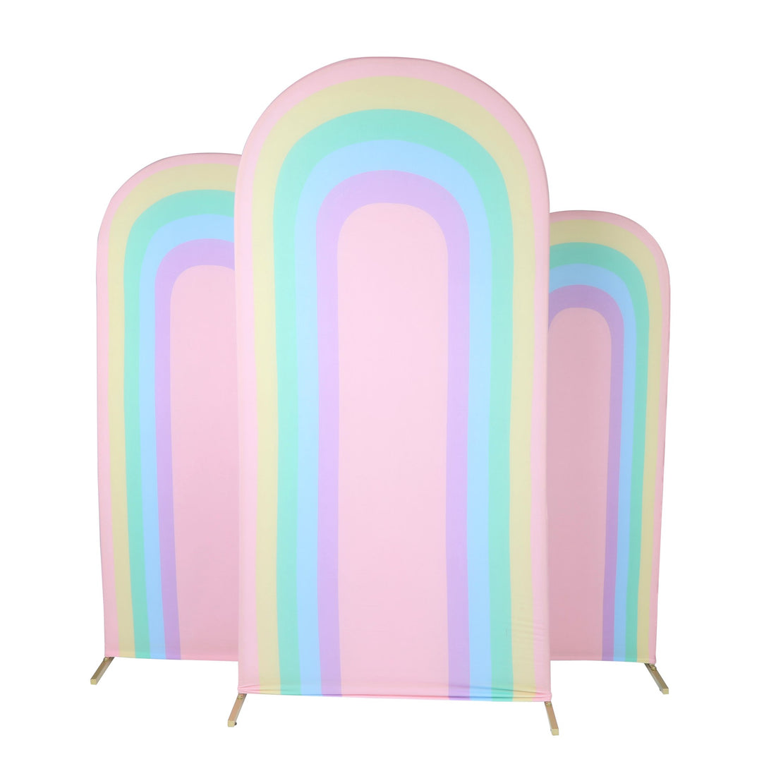 Spandex Covers for Trio Arch Frame Backdrop 3pc/set - Pastel Rainbow ...