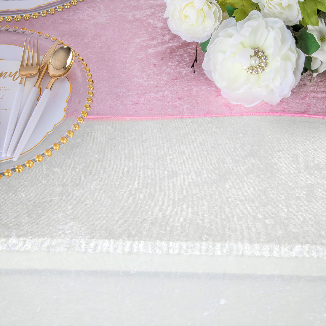 Velvet Spandex Table Cover 6ft Rectangle - Ivory– CV Linens