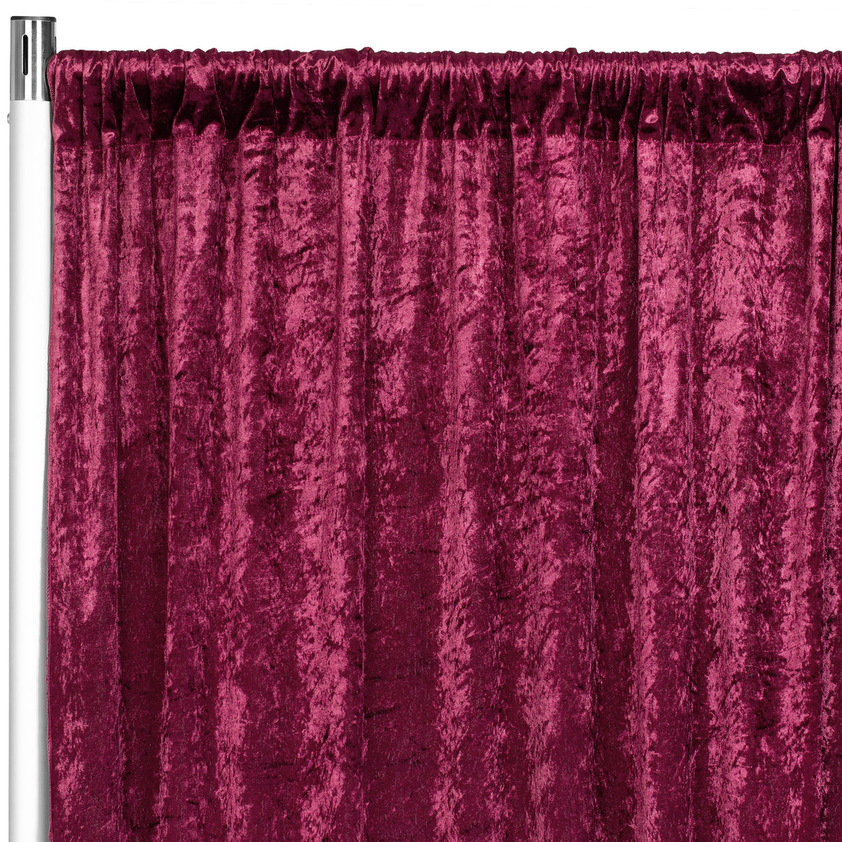 Velvet 12ft H x 52" W Drape/Backdrop Curtain Panel - Burgundy - CV Linens™