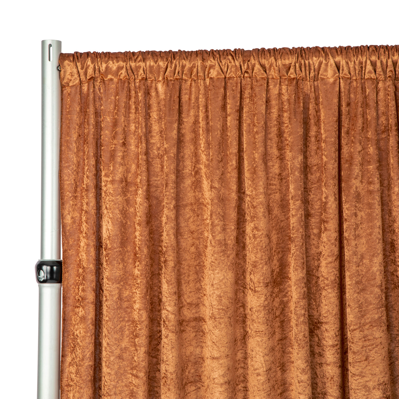Velvet 12ft H x 52" W Drape/Backdrop Curtain Panel - Terracotta - CV ...