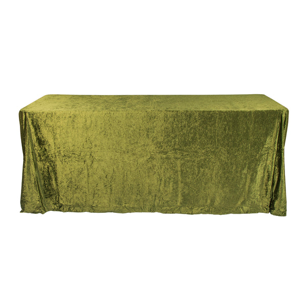 Velvet 90"x156" Rectangular Tablecloth - Olive Green - CV Linens™