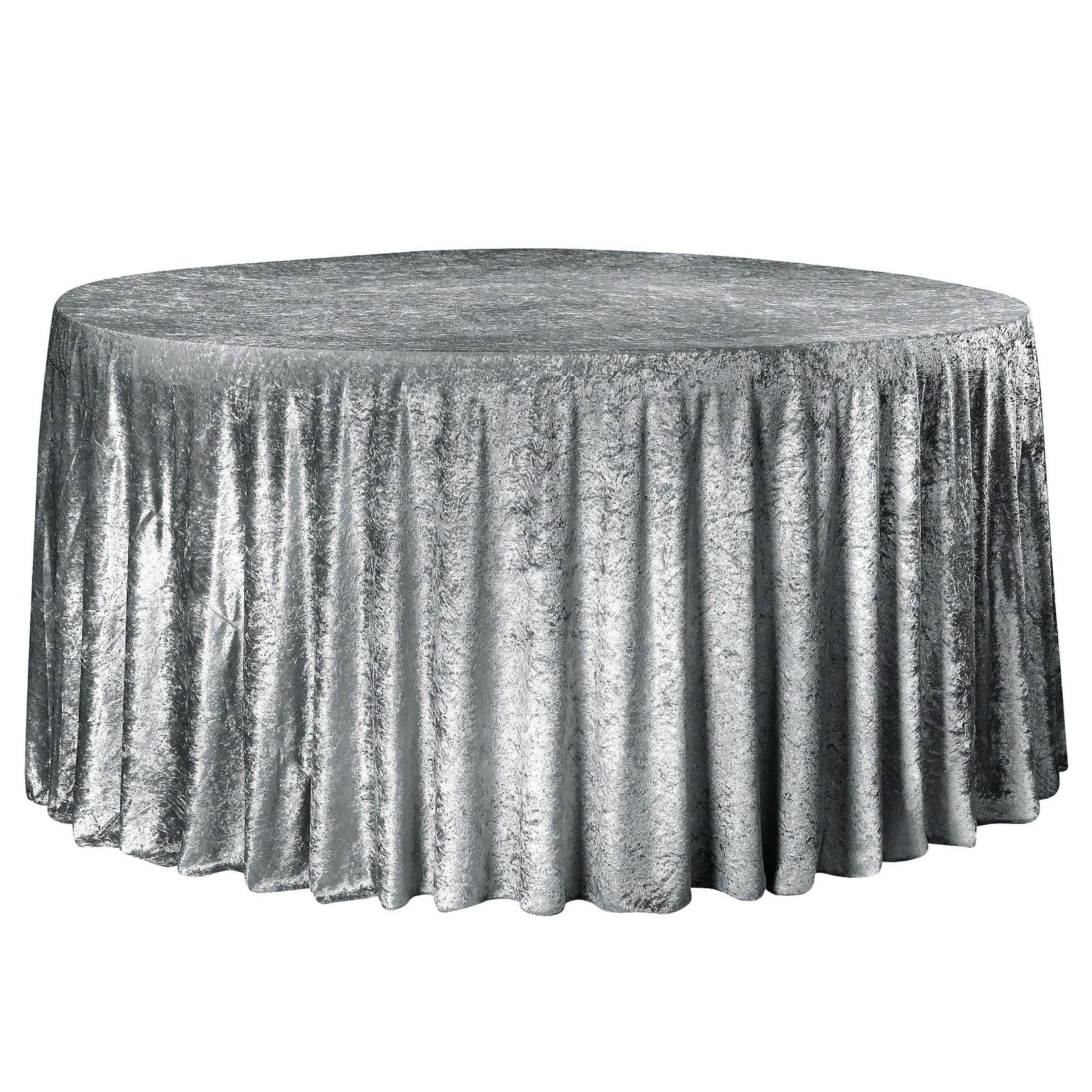Velvet 120" Round Tablecloth - Charcoal - CV Linens™