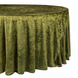 Olive Green Velvet 120" Round Tablecloth – CV Linens