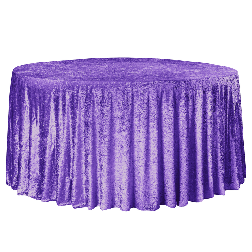 Purple Velvet 132" Round Tablecloth - CV Linens™