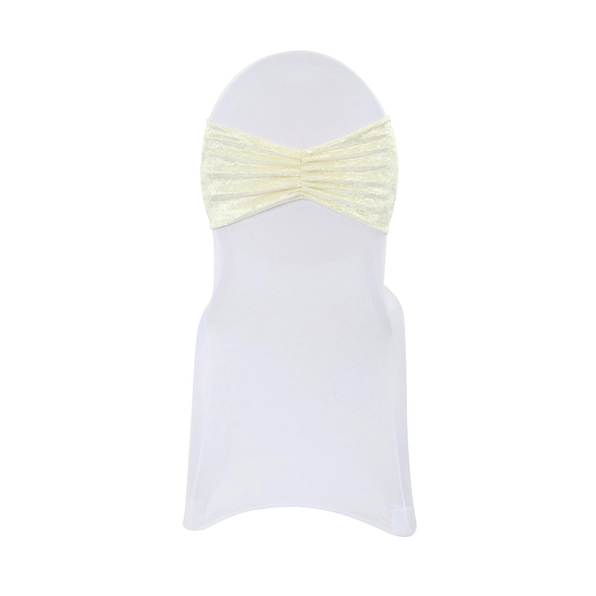 Velvet Ruffle Stretch Chair Band - Ivory - CV Linens™