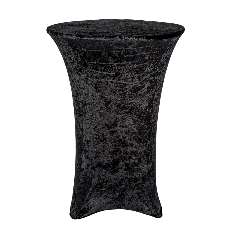Velvet Spandex Cocktail Table Cover 32" Round - Black– CV Linens